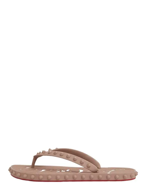 CHRISTIAN LOUBOUTIN Donna Spike Red Sole Flip Flops - Romance