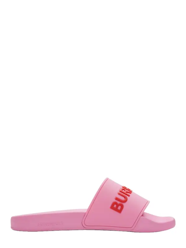 Burberry Logo Detail Slides - Bubblegum Pink