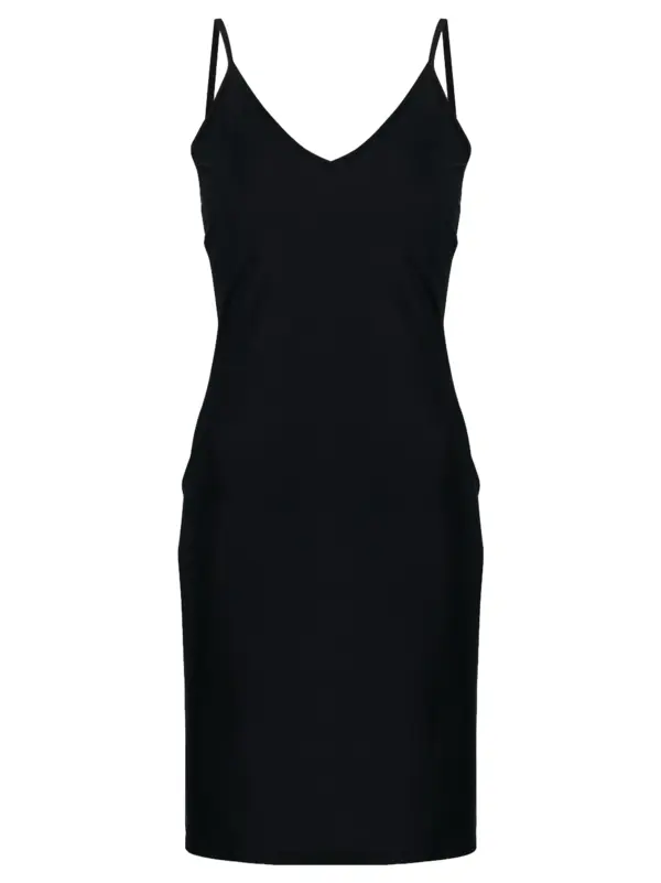 JIL SANDER V-neck Slip Minidress - Black