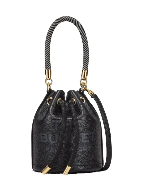 Marc Jacobs Mini Logo-embellished Drawstring Bucket Bag - Black