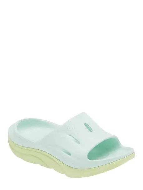 Hoka Gender Inclusive Ora Recovery Slide 3 Sandal - Aqua Breeze/celery Juice