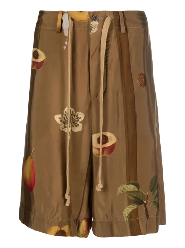 UMA WANG Fruit-print Shorts - Green