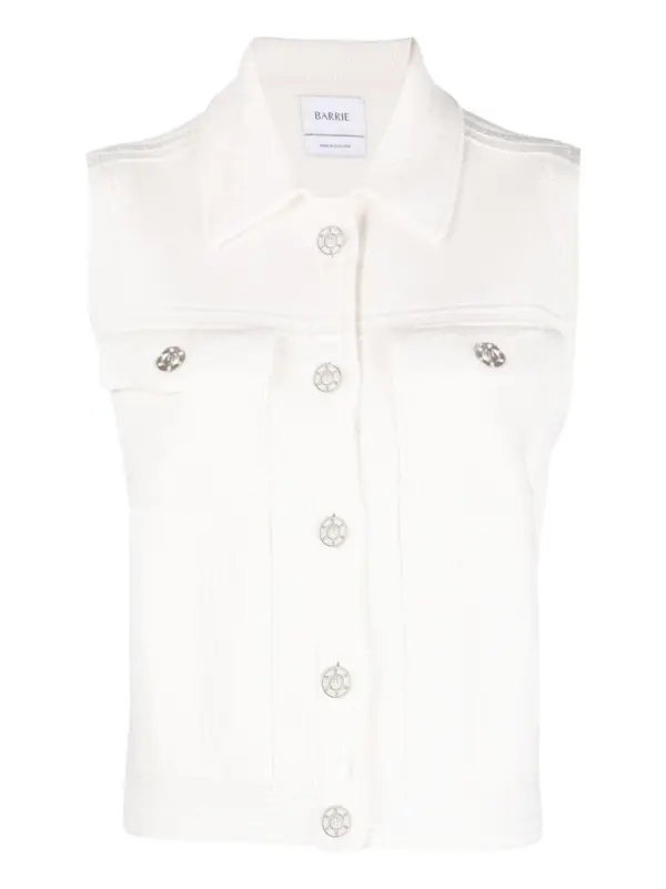BARRIE Knitted Sleeveless Jacket - Neutrals