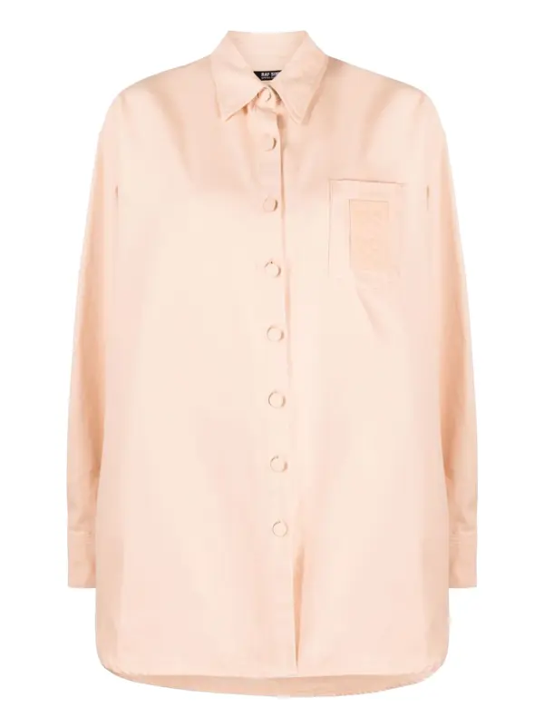 Raf Simons Logo-patch Oversized Shirt - Pink