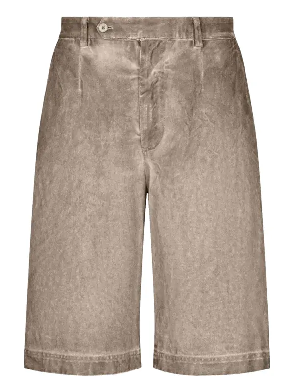 Dolce & Gabbana Garment-dyed Cotton Shorts - Grey