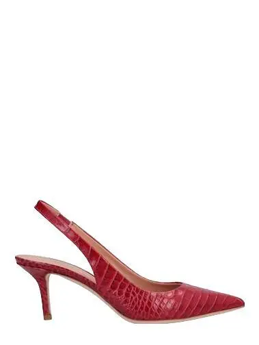 TWINSET Pumps In Leather With Crocodile Print - Red