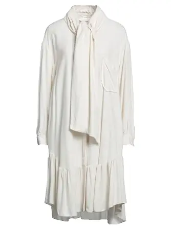 LE SARTE PETTEGOLE Midi Shirt Dress - White