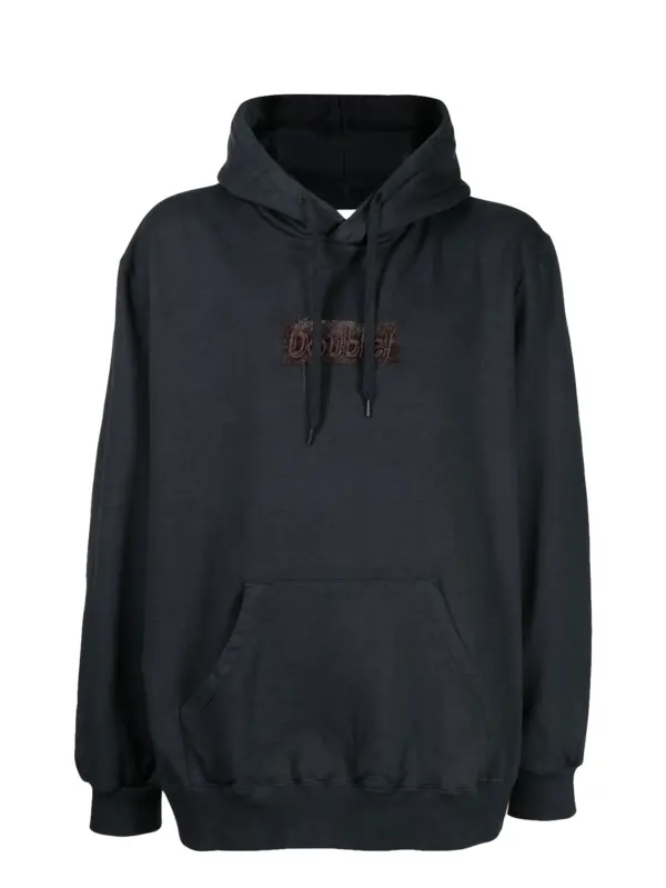 DOUBLET Logo-patch Cotton Hoodie - Grey