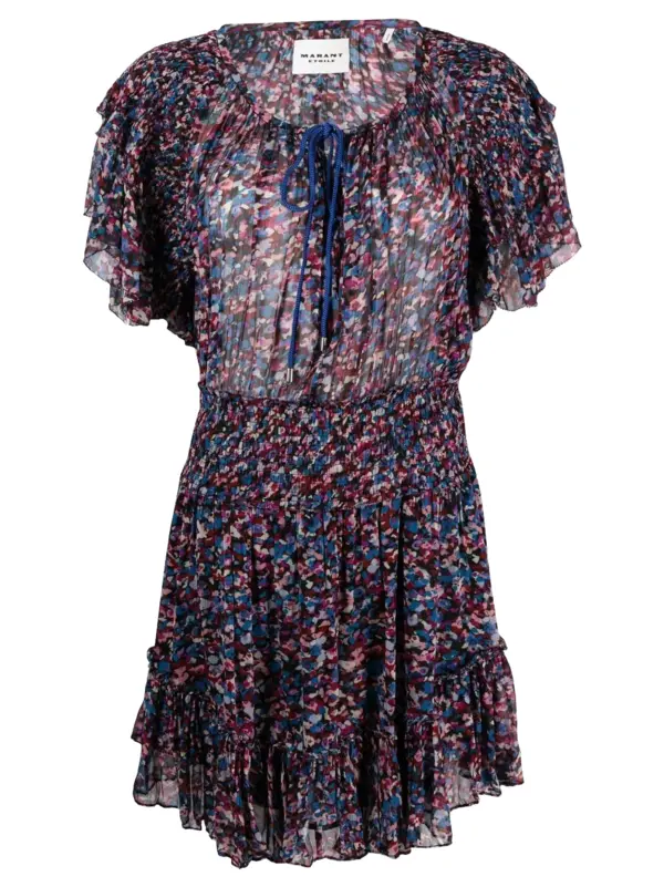 MARANT ETOILE Florise Floral-print Mini Dress - Blue
