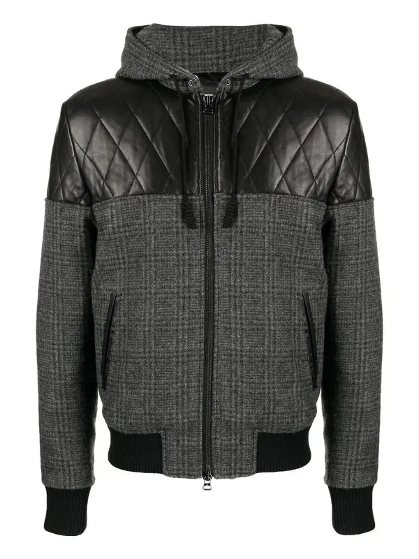 PRIVATE STOCK LABS Panelled-design Hooded Jacket - Grey