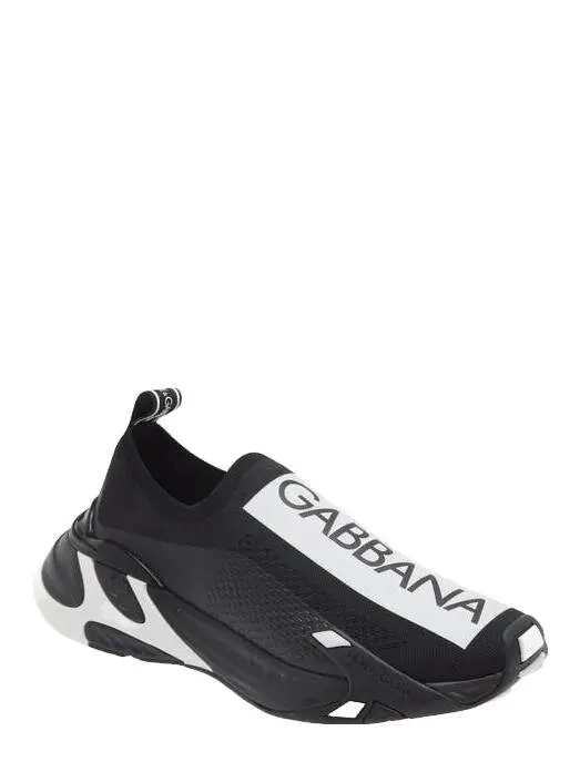 Dolce & Gabbana Sorrento Logo Slip-on Sneakers - Black