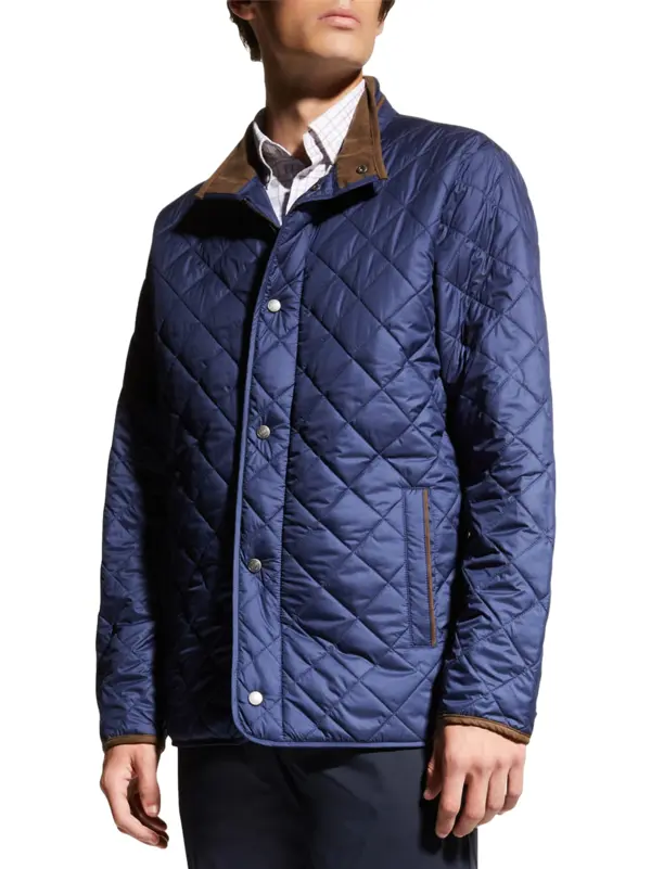 Peter Millar Suffolk Quilted Travel Coat - Navy