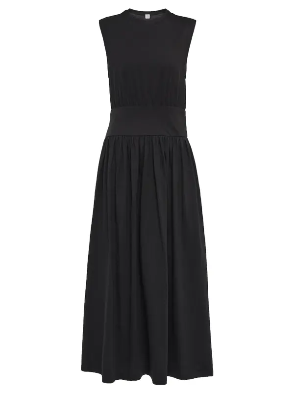 TOTÊME Cotton Midi Dress - Black