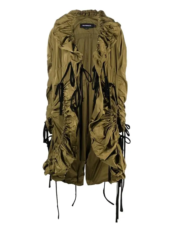 Paula Canovas Del Vas Drapey Ruffled Parka - Green
