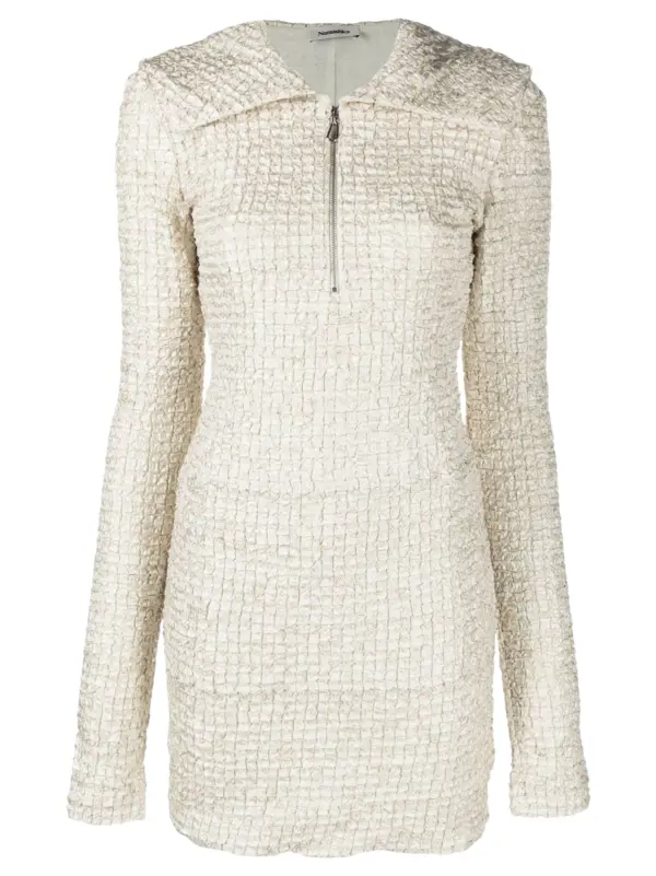Nanushka Dribbled Ribbon Mini Dress - Neutrals