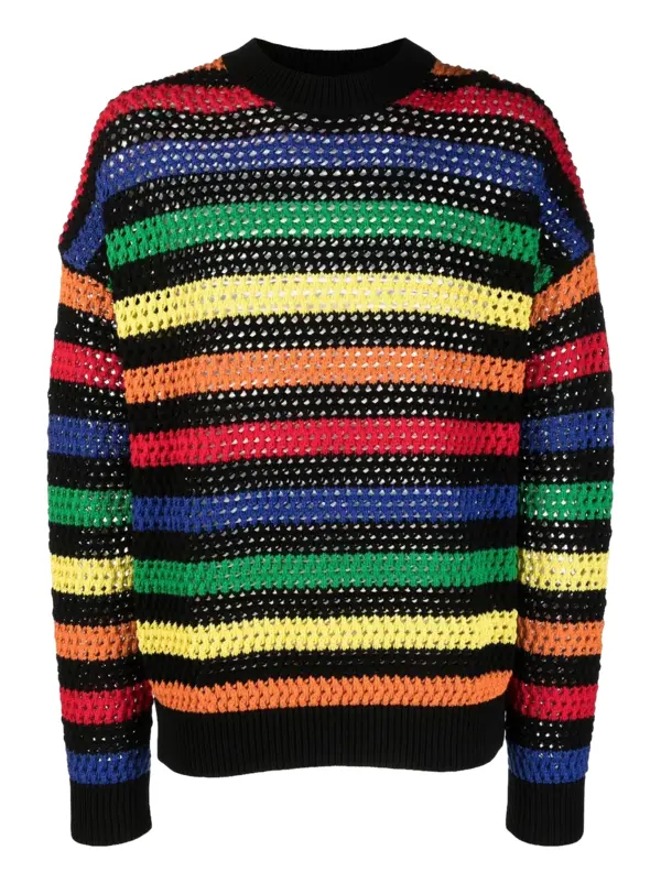 MSGM Multicolor Striped Jumper - Black
