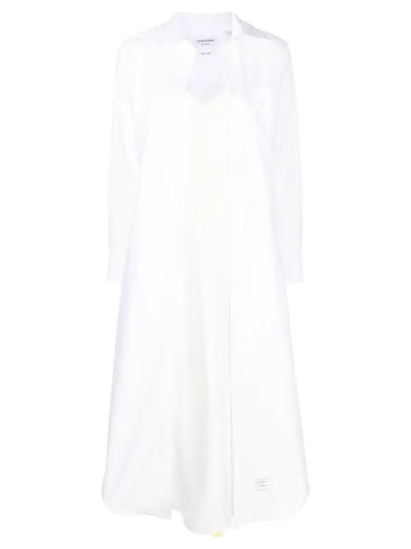 Thom Browne Tab-detail Shirt Dress - White