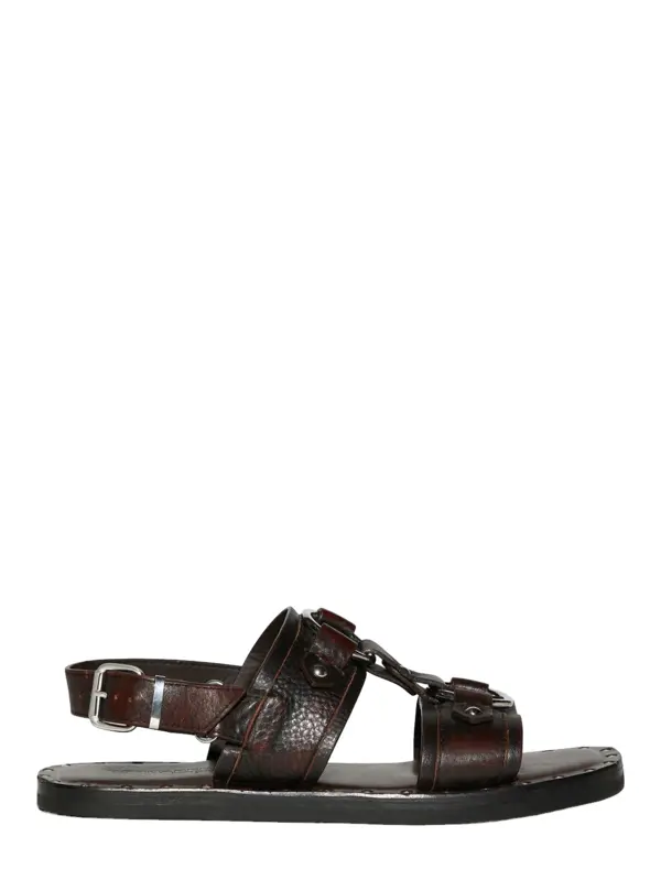 Dsquared2 Studded Leather Sandals - Brown