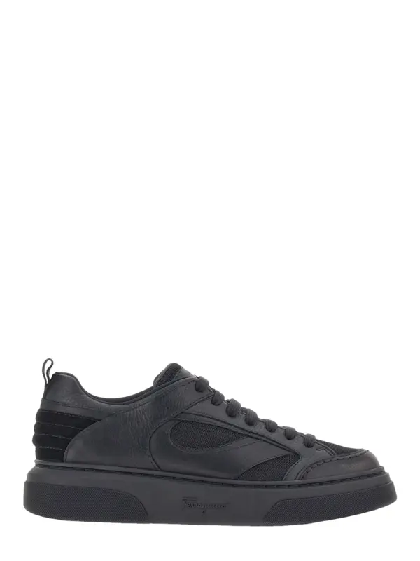 FERRAGAMO Low-top Lace-up Sneakers - Black