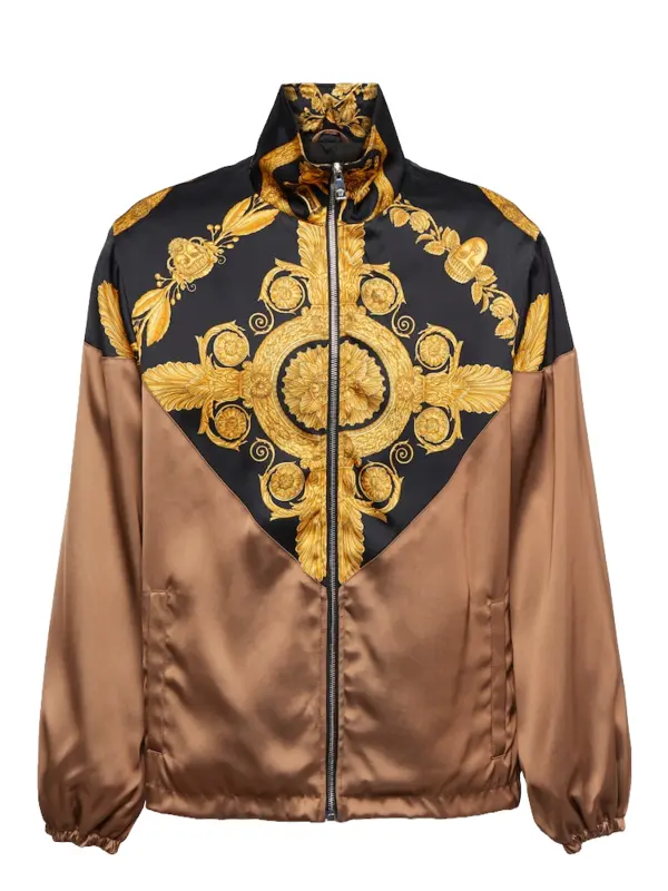 Versace Maschera Baroque Satin Bomber Jacket - Multicoloured