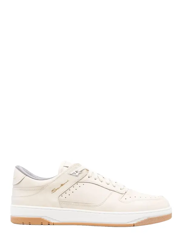 Santoni Low-top Leather Sneakers - Neutrals