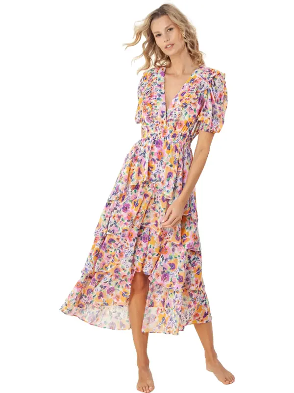 Hale Bob Amareli Tiered Dress - Neutral