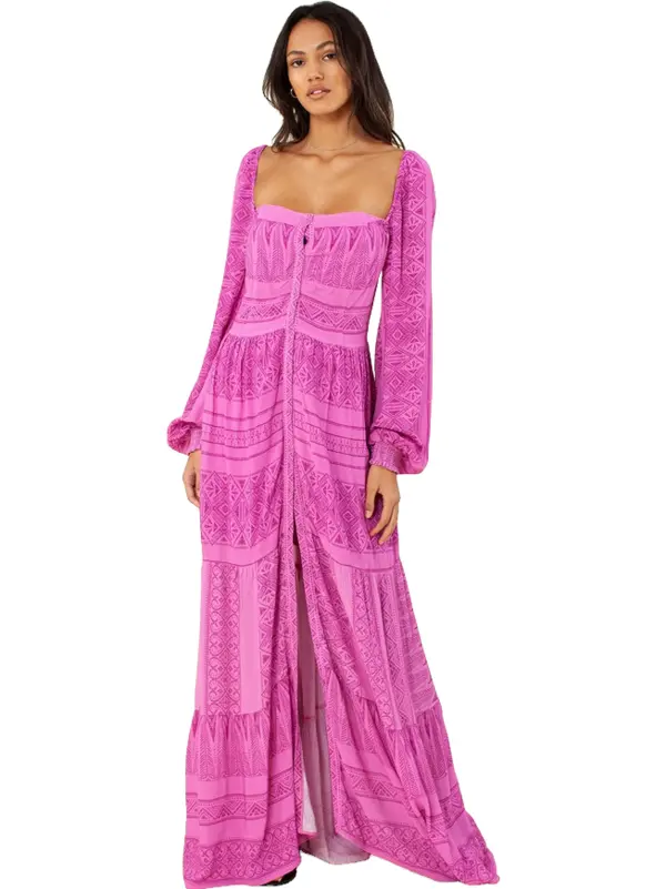 Hale Bob Anci Tiered Maxi Dress - Purple