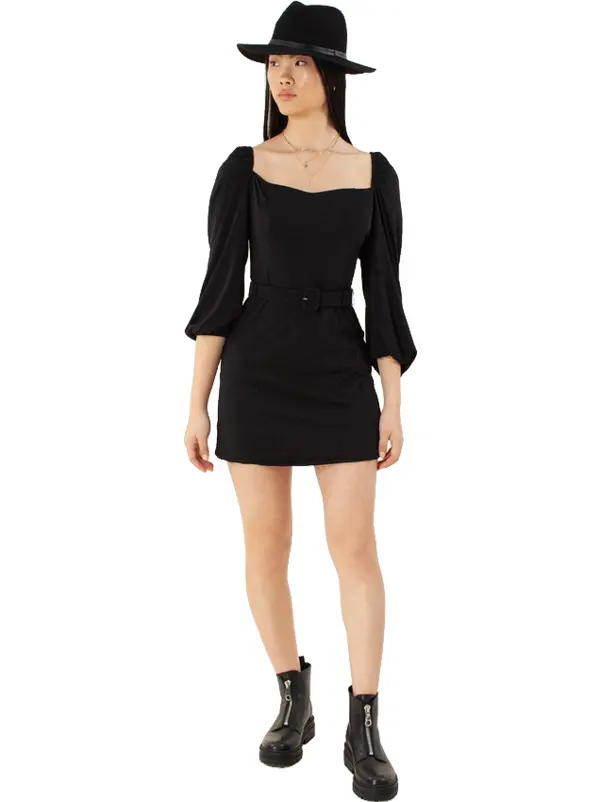 Hale Bob Adonis Solid Jersey Mini Dress - Black