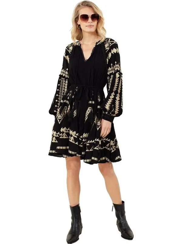 Hale Bob Ravin Embroidered Dress - Black