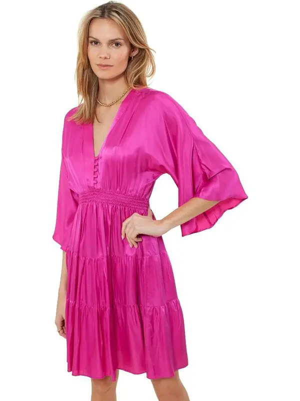 Hale Bob Quincy Silk Dress - Pink