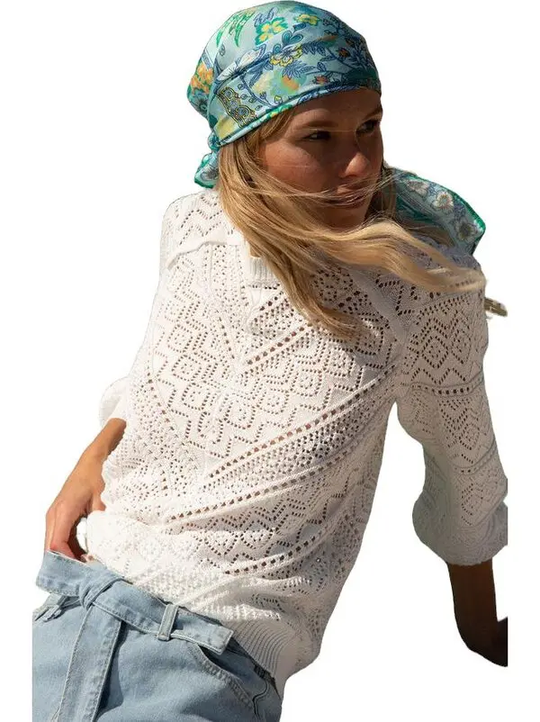Hale Bob Jovita Pointelle Sweater - White