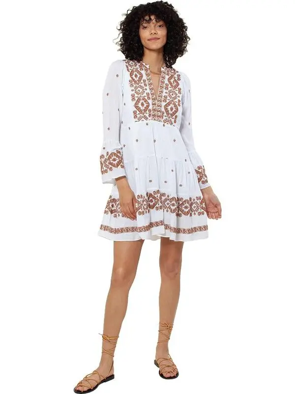 Hale Bob Marja Embroidered Dress - Neutral
