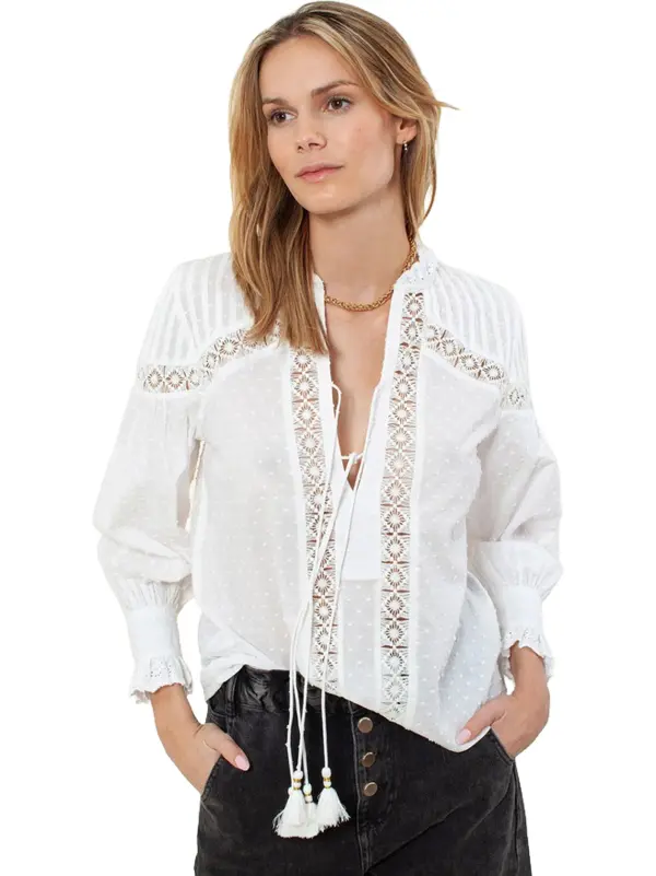 Hale Bob Selena Solid Top - White