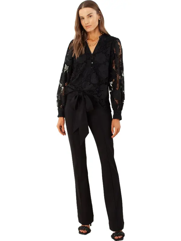 Hale Bob Dianora Lace Top - Black