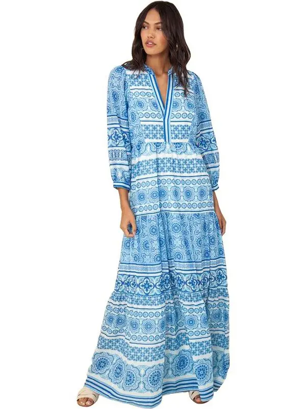 Hale Bob Elspeth Voile Maxi Dress - Blue