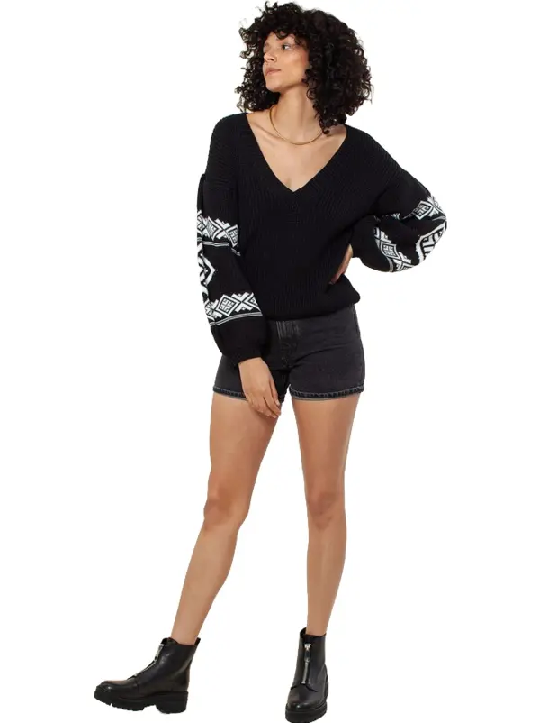Hale Bob Olivia Jacquard Sweater - Black