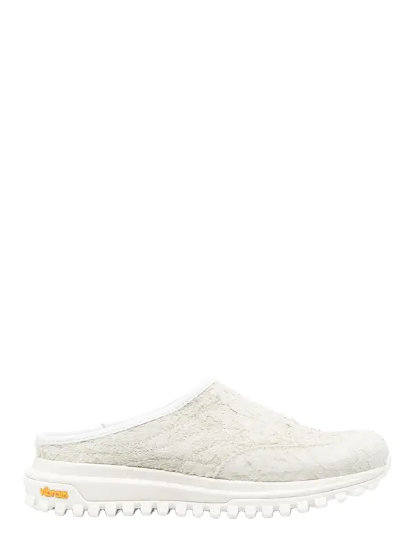 Diemme Maggiore Crackled Leather Slides - Neutrals
