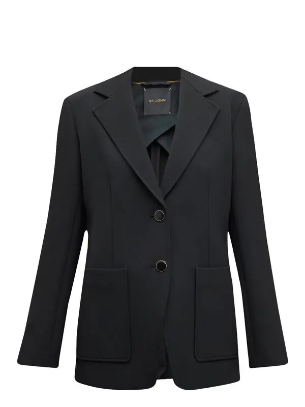 St. John Stretch Crepe Suiting Jacket - Black