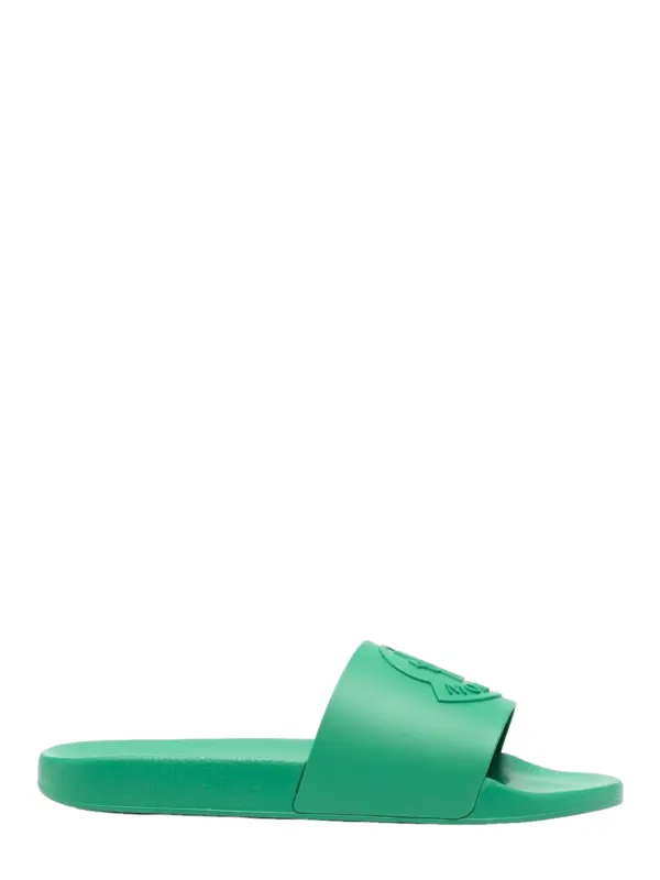 Moncler Logo-embossed Slides - Green