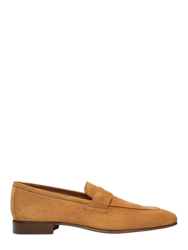 DONALD PLINER Jayce Suede Penny Loafers - Taupe
