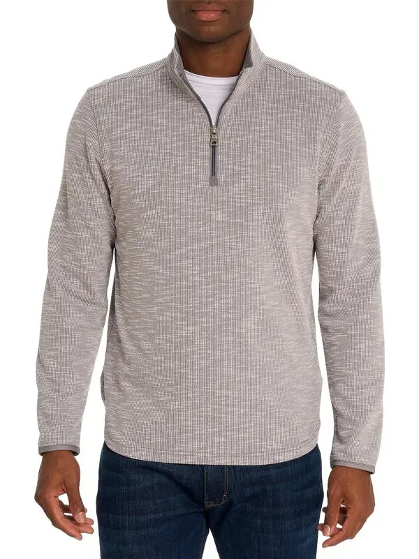 Robert Graham Speilberg Quarter-zip Pullover - Lt. Grey