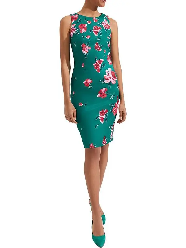HOBBS LONDON Moira Sheath Dress - Green Mult