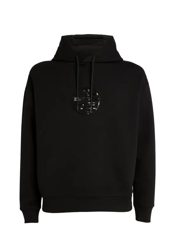 Emporio Armani Sequin-embellished Hoodie - Black