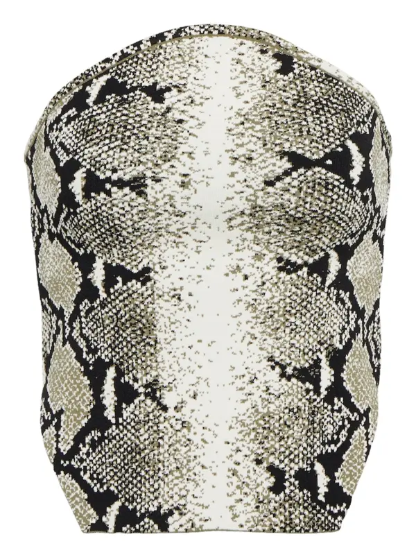 Khaite Snake-print Strapless Top - Multicoloured