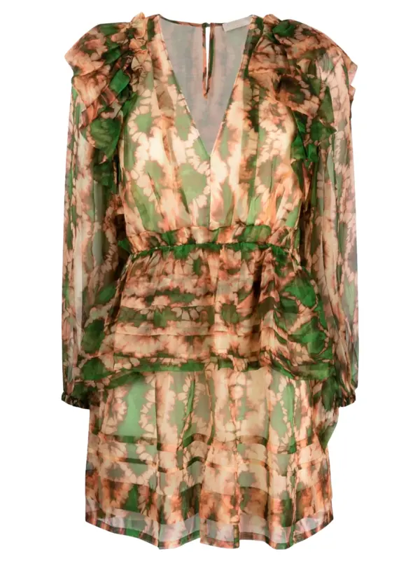 Ulla Johnson Adelaide Abstract-print Minidress - Green