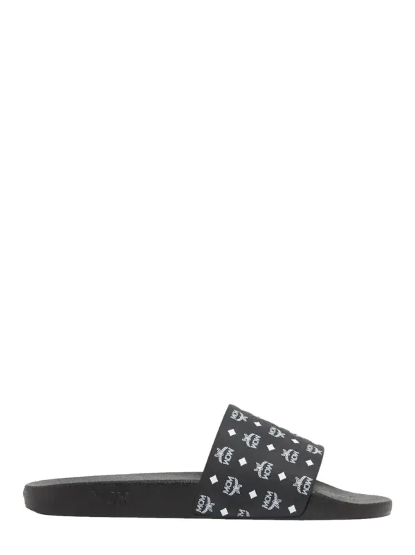 Mcm Logo-print Slides - Black
