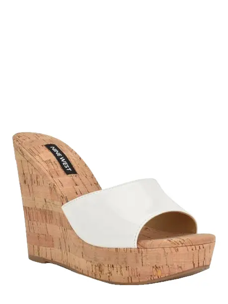 Nine West Herden Platform Wedge Sandal - White