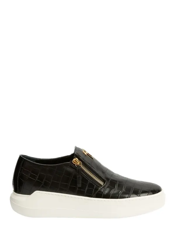 GIUSEPPE ZANOTTI Conley Zip-detail Low-top Sneakers - Black