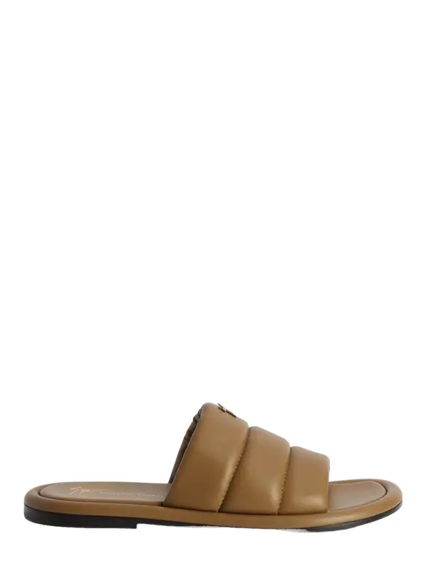 GIUSEPPE ZANOTTI Harmande Quilted Leather Slides - Brown