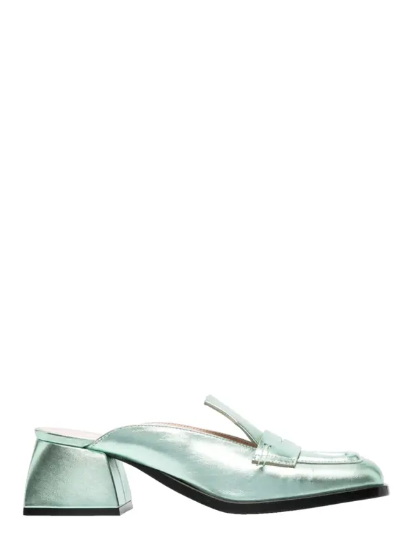 NODALETO Cara Metallic Mules - Green